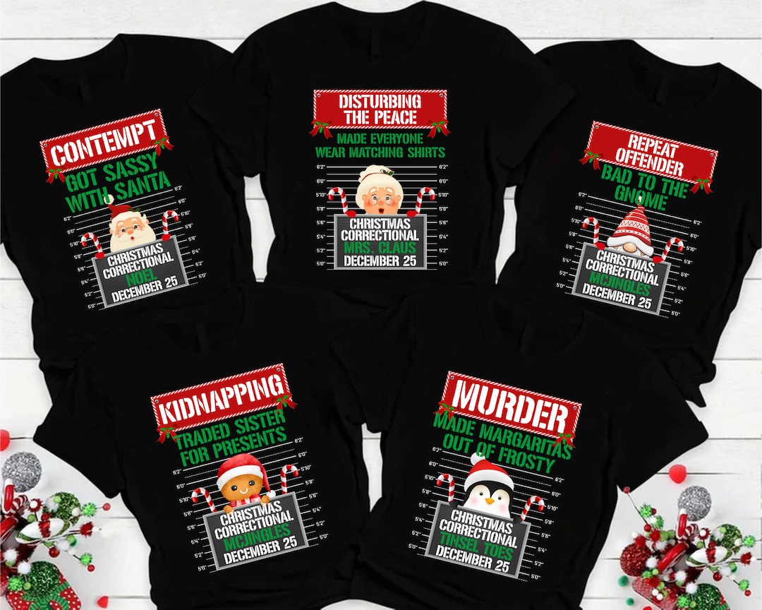 Family Christmas Shirt, Group Matching Christmas Outfits, Funny Inmate ...