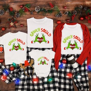 Custom Grinch Family Matching Tee, Grinch Family Shirt, Personalization ...