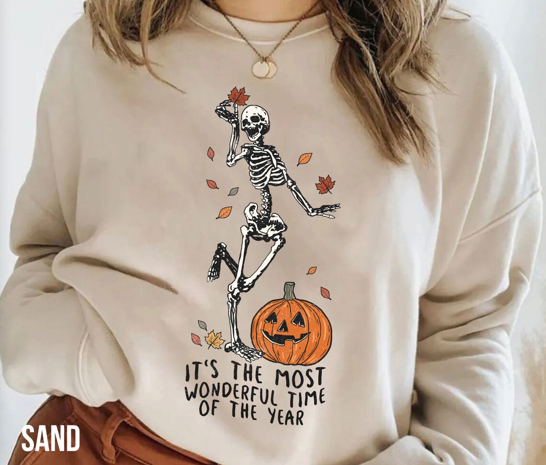 Dancing Skeleton Spooky Season Halloween Crewneck Skeleton Sweatshirt ...