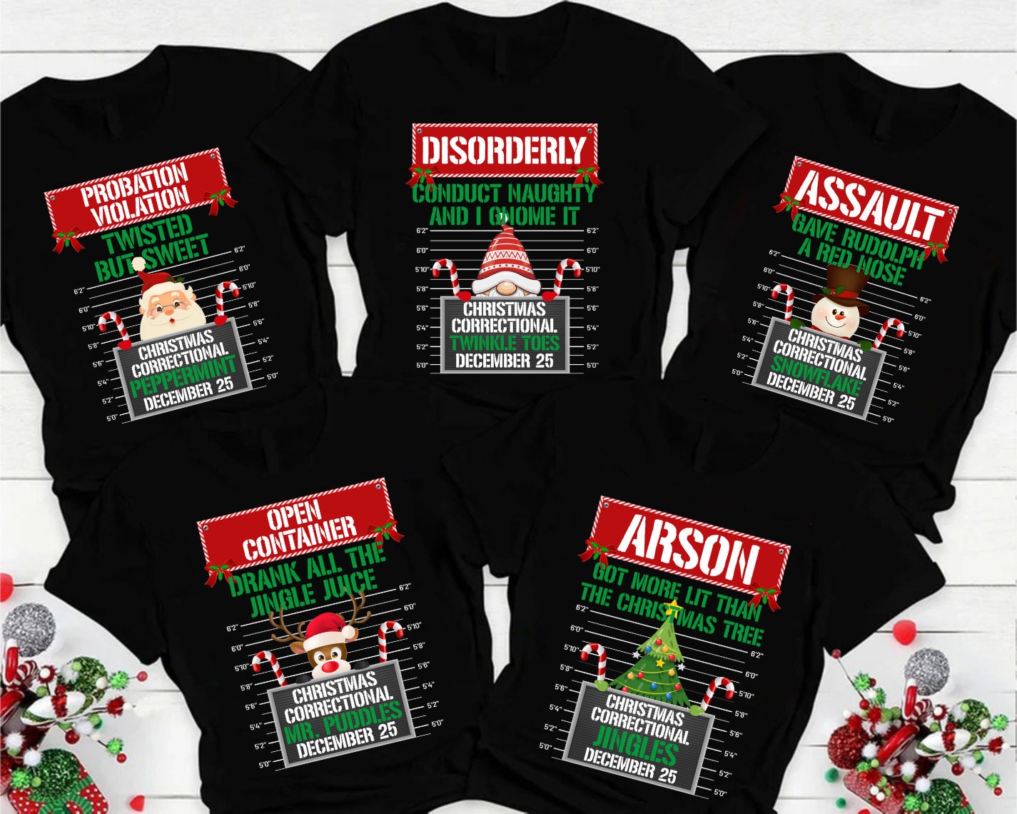 Matching Family Christmas Shirts, North Pole Correctional, Funny Group ...