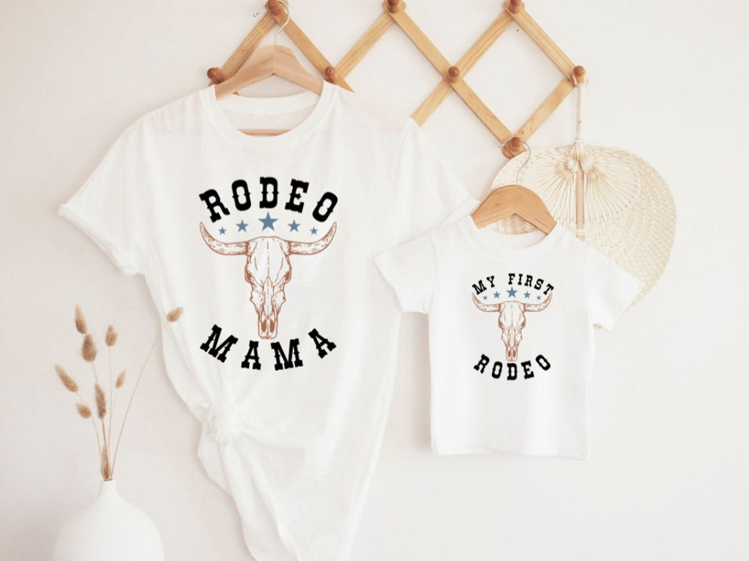 Western First Birthday Party Shirts for Family My First Rodeo T-shirt ...