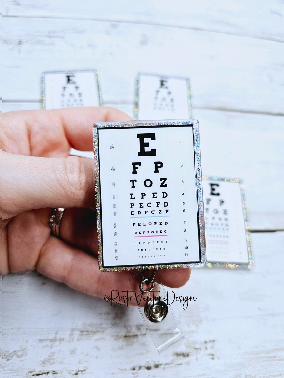 Snellen Chart Badge Reel, Ophthalmologist, Optometrist ID Holder ...