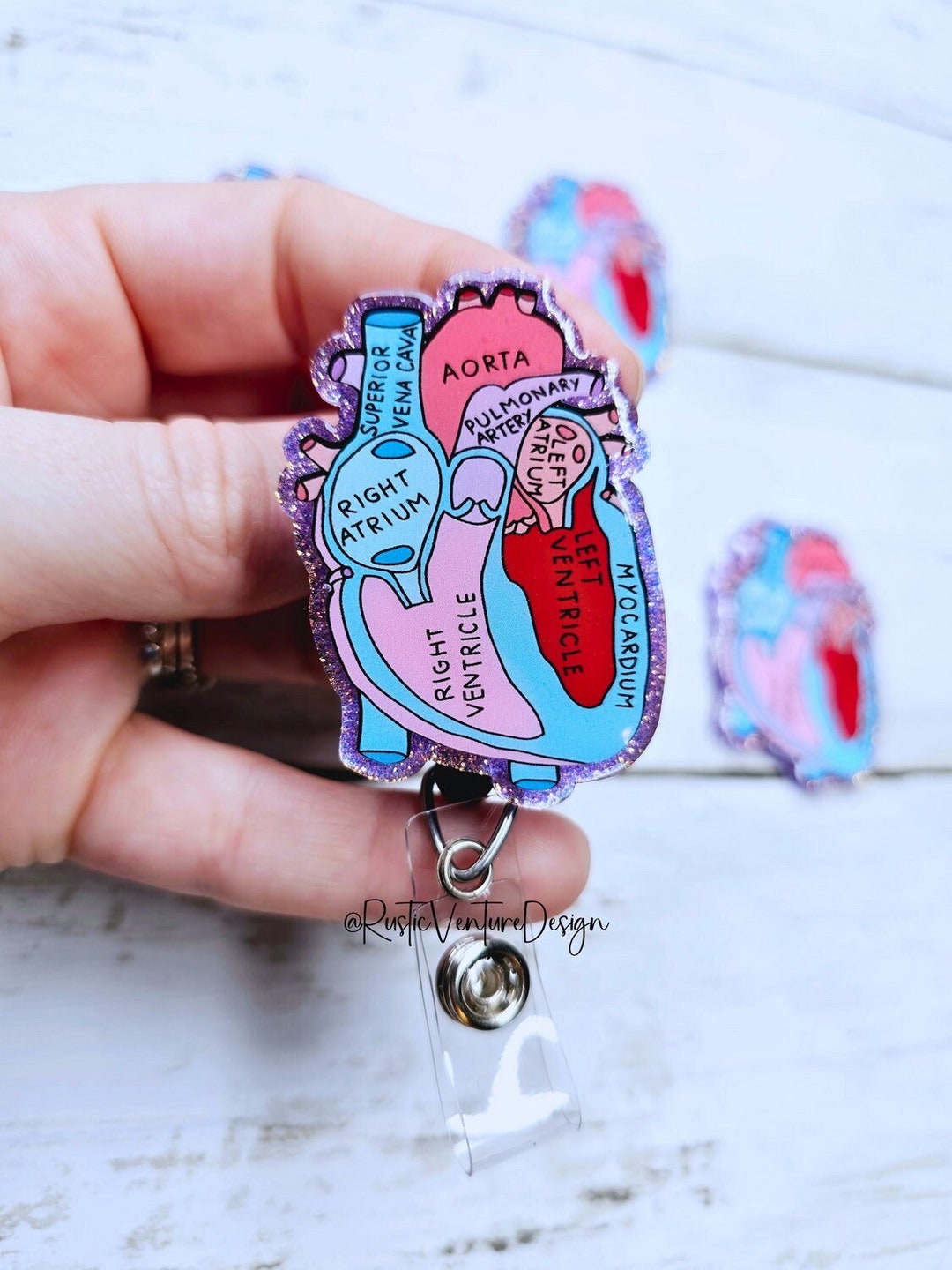 Anatomical Heart Badge Reel, Cardiac Nurse Badge Reel, Cardiology - Etsy