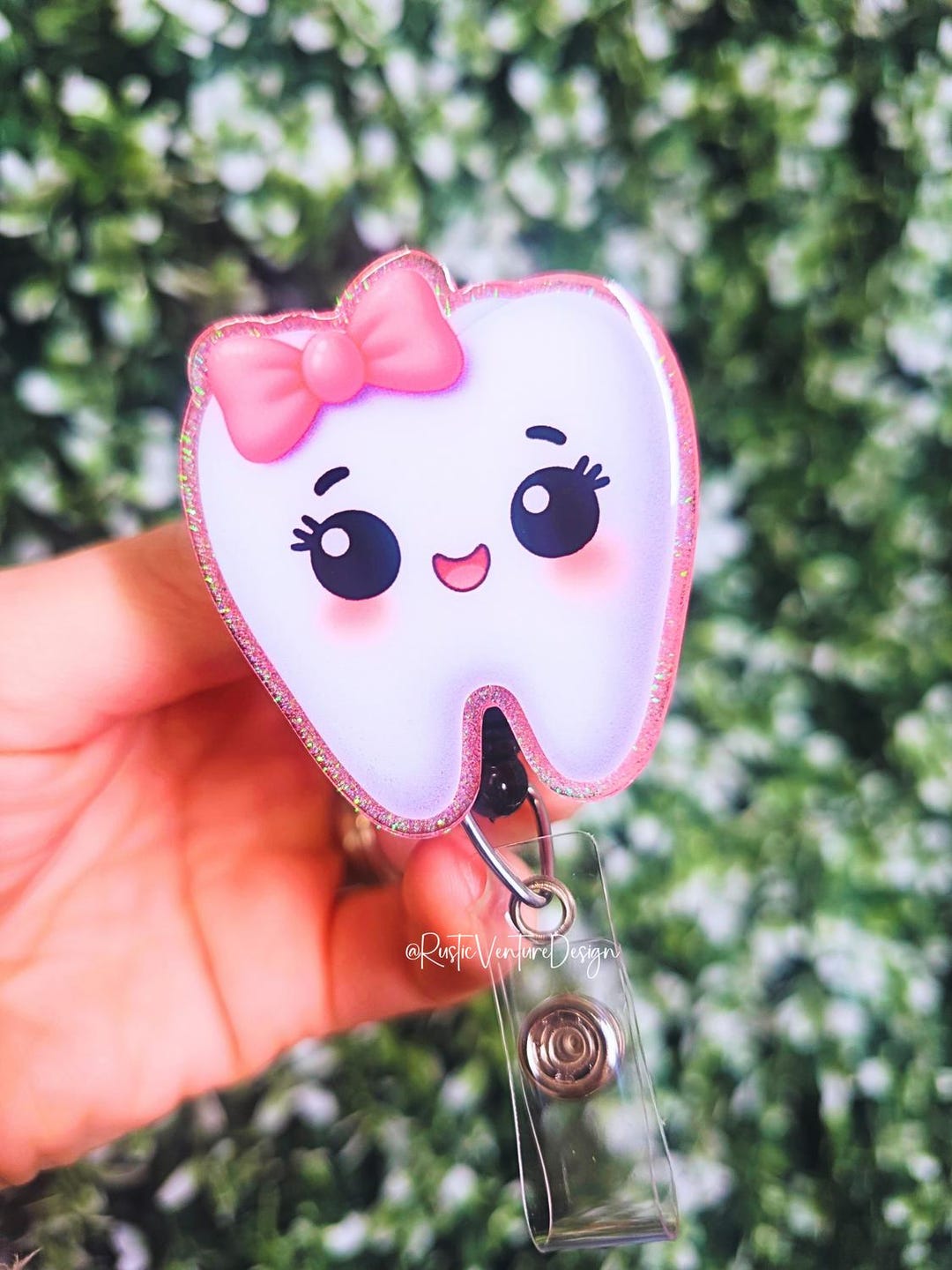 Cute Dental Badge Reel, Tooth, Dental Hygienist, Dentist ID Holder ...