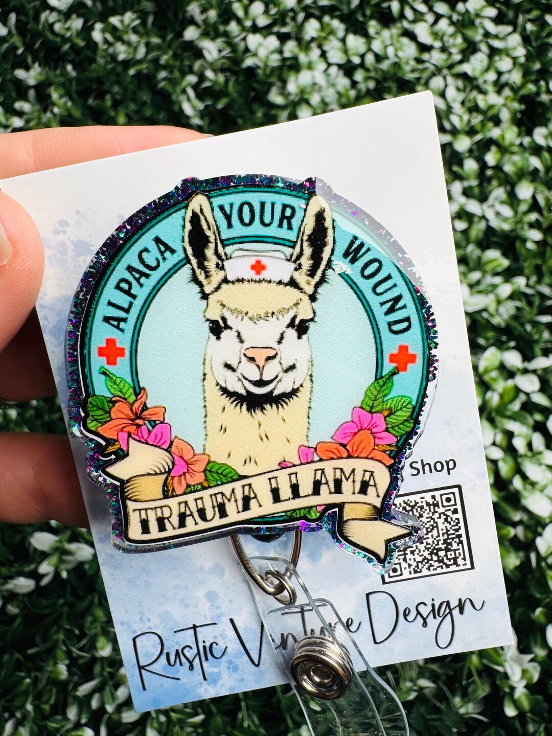 Alpaca Trauma Llama Badge Reel, Funny Nurse Keychain, Magnet Option - Etsy
