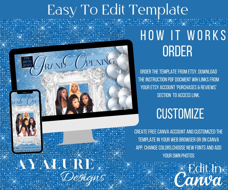 Grand Opening Flyer Editable Social Media Post Shop Opening - Etsy