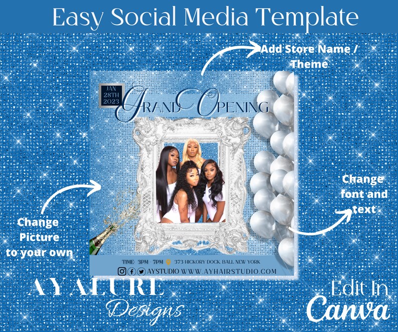 Grand Opening Flyer Editable Social Media Post Shop Opening - Etsy