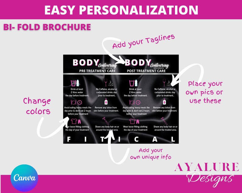 Body Sculpting Brochure, Printable Care Guide for Body Contouring or ...