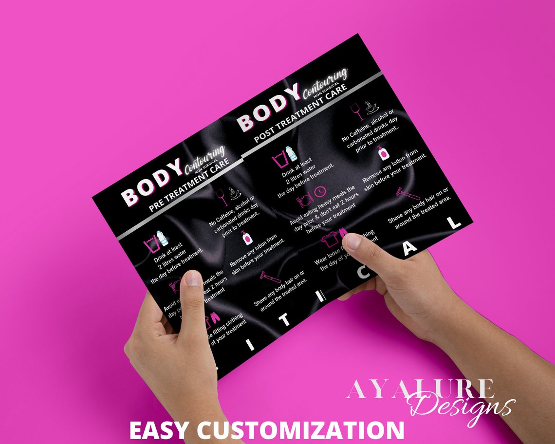 Body Sculpting Brochure Printable Care Guide for Body - Etsy