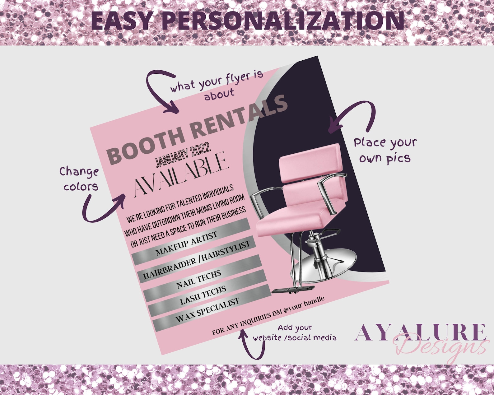Booth Rental Flyer, D.I.Y Canva Booth for Rent Flyer Template. Editable ...