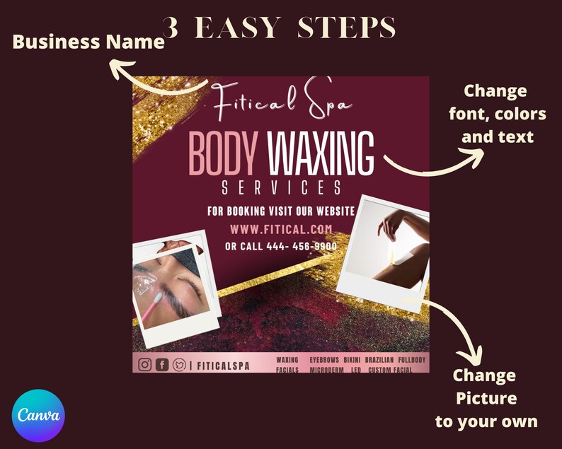 Editable Body Waxing Flyer Template | Beauty Spa Marketing Tool ...