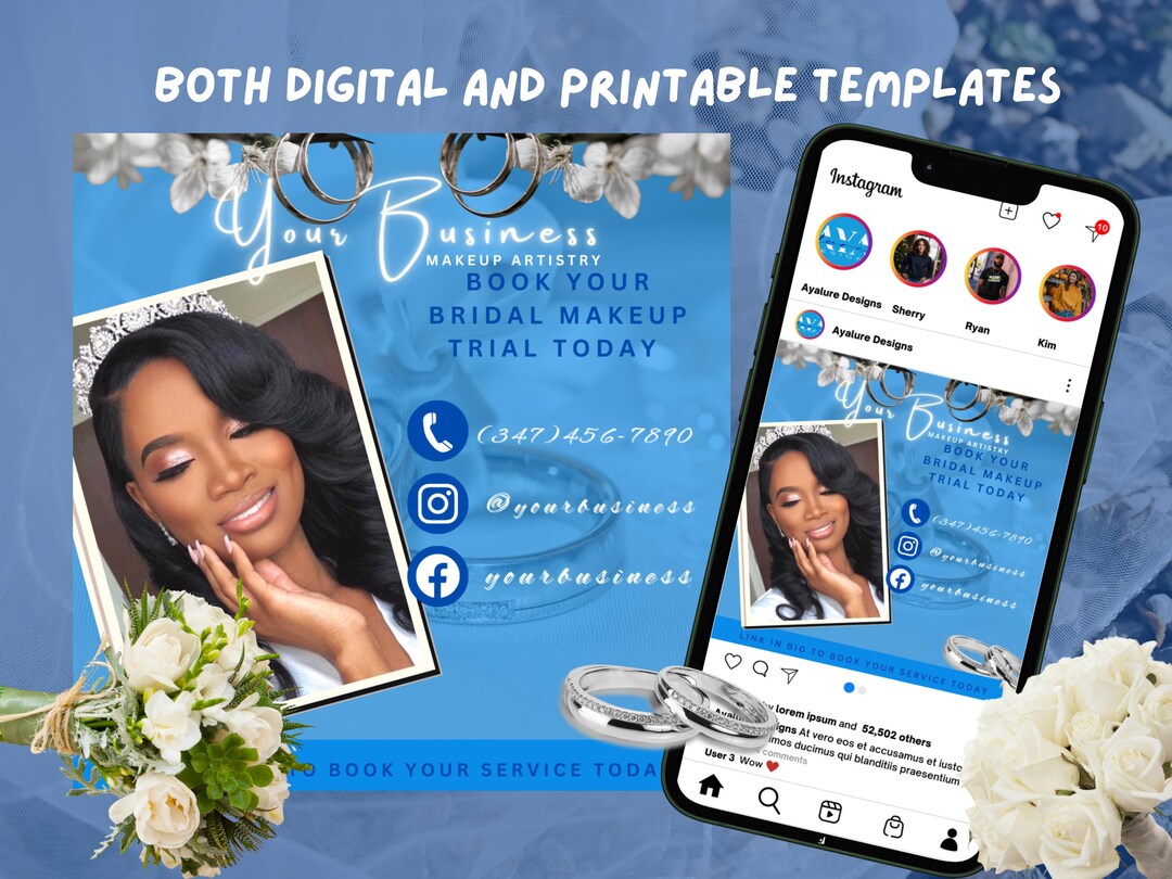 Editable Wedding Makeup Service Flyer | Customizable Makeup Artist ...