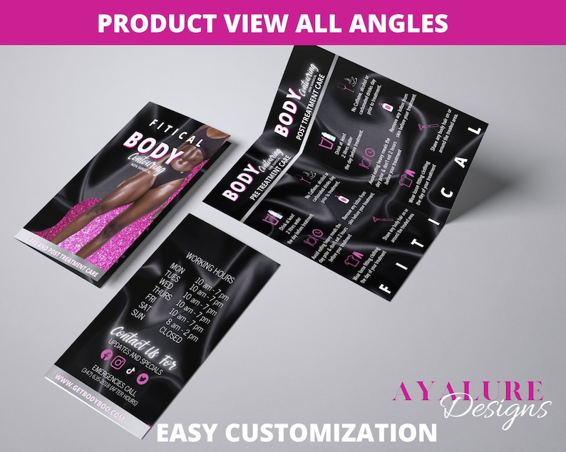 Body Sculpting Brochure, Printable Care Guide for Body Contouring or ...