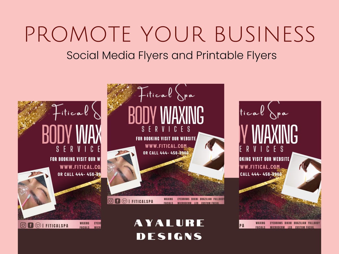 Editable Body Waxing Flyer Template | Beauty Spa Marketing Tool ...
