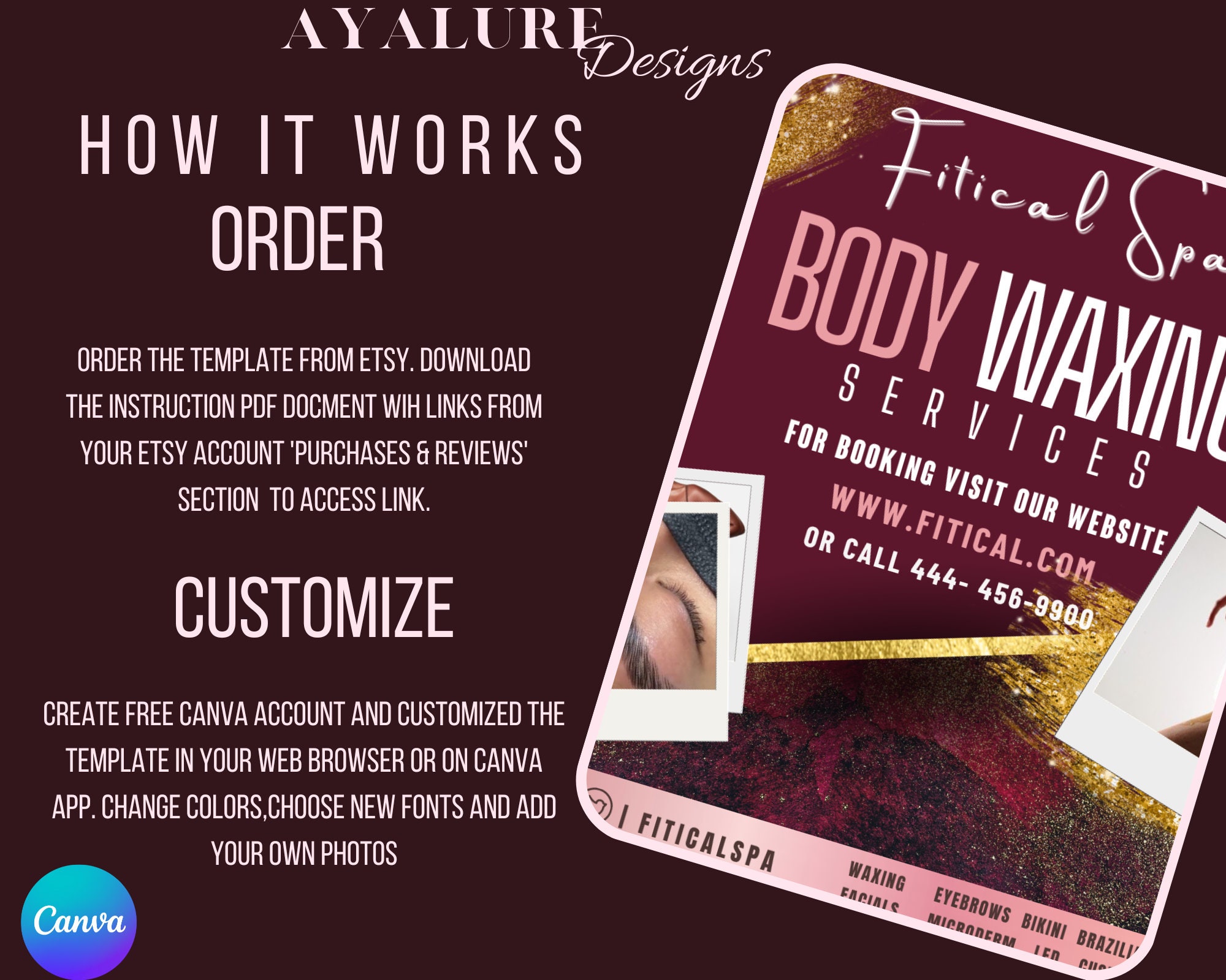 Editable Body Waxing Flyer Template | Beauty Spa Marketing Tool ...
