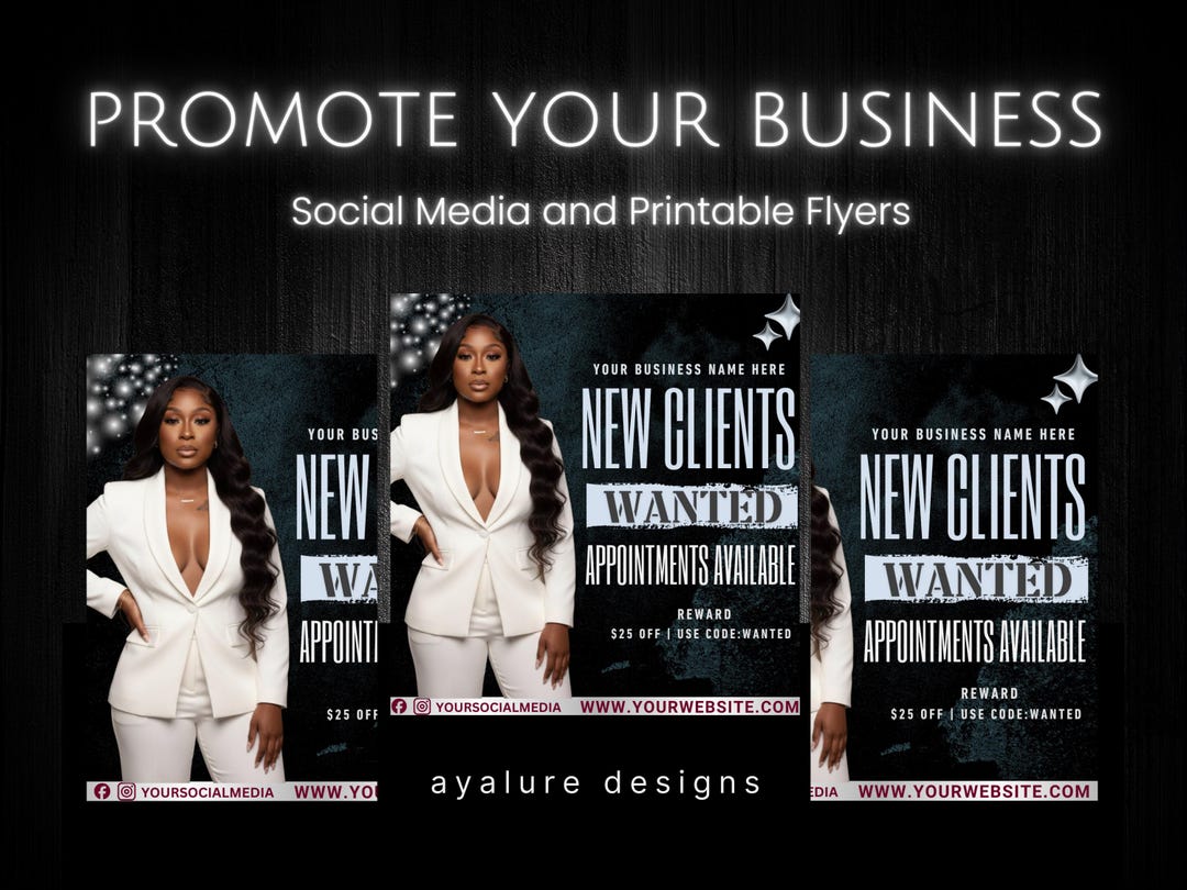 New Clients Wanted Flyer | Editable Canva Template (digital Download ...
