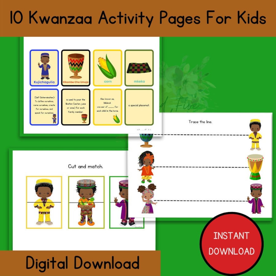 10 Kwanzaa Activity Pages for Kids|kwanzaa Coloring Pages| Kwanzaa for ...