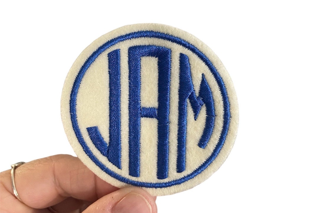 Circle Monogram Initials Iron-on/sew-on Embroidery Patch - Etsy