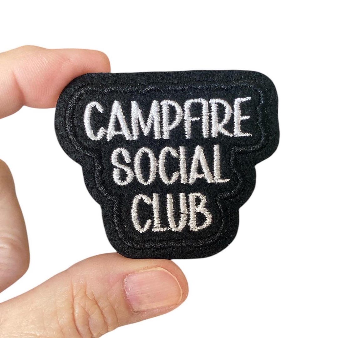 Campfire Social Club Iron on Patch – Embroidered Camping Patch for ...