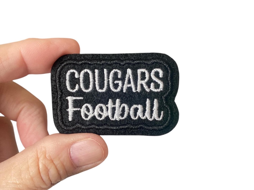 Cougars Football Iron on Patch | Embroidered Football Patch | Team Spirit Patch | Sports Iron on ...
