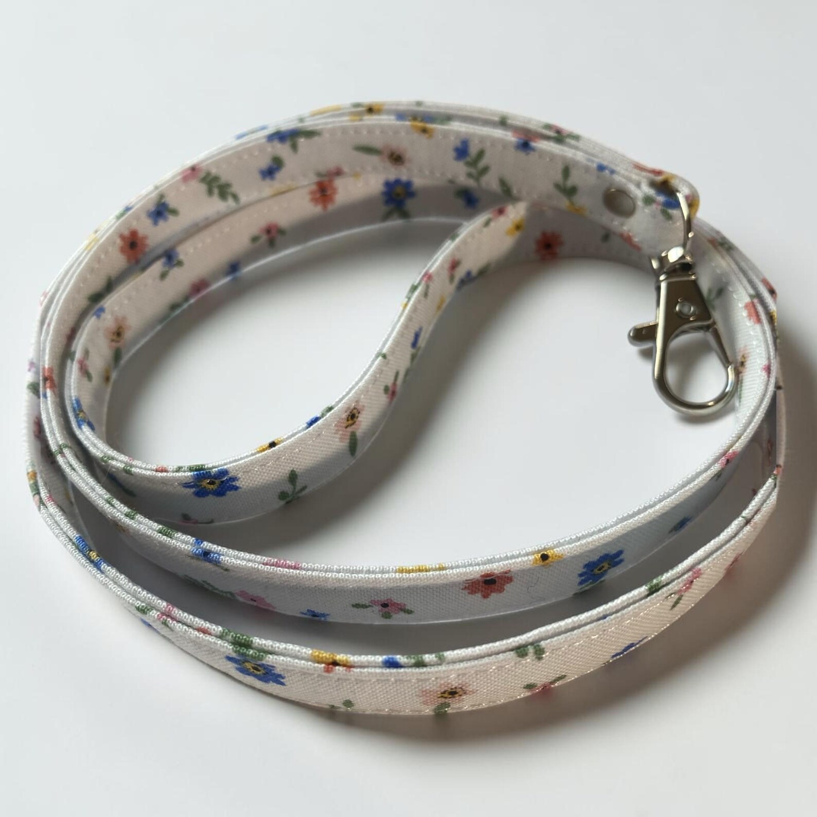 Wildflower Fabric Lanyard – Tiny Floral Keychain Neck Strap With Metal ...