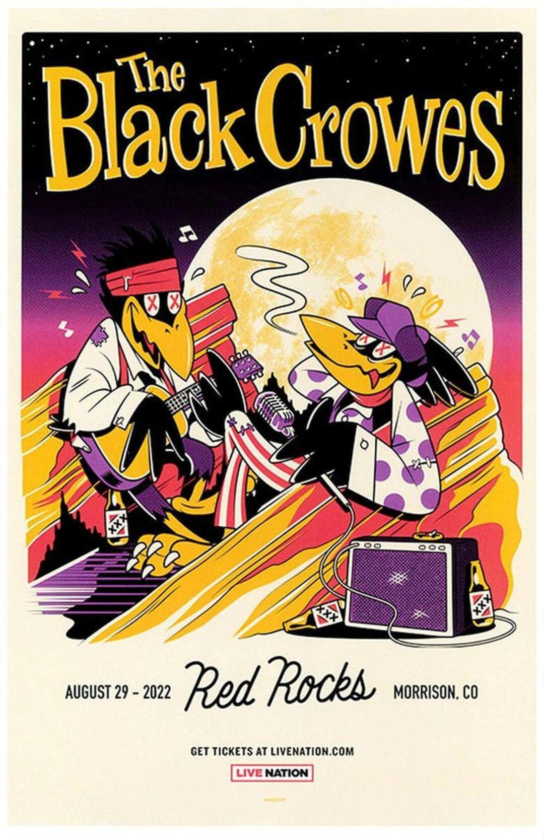 Black Crowes, the Red Rocks Morrison, Co. 2022 Reprint 11 X 17 Mint - Etsy