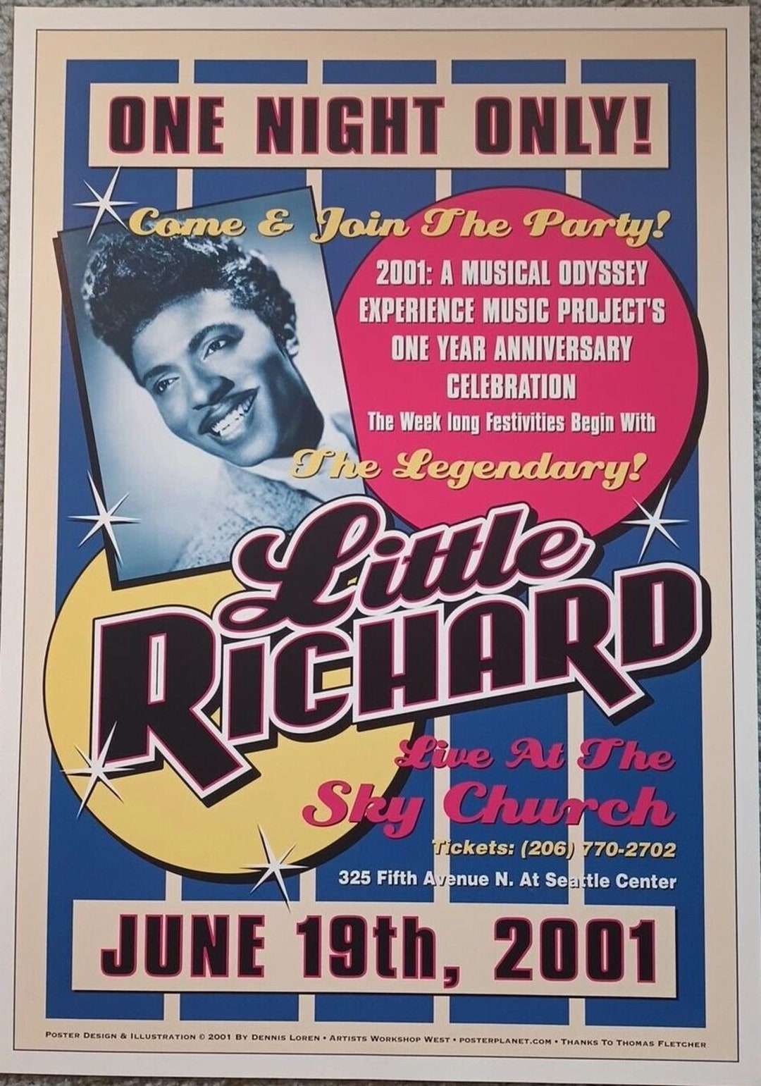 Little Richard Sky Church Concert Poster Seattle by Loren Dennis - Etsy