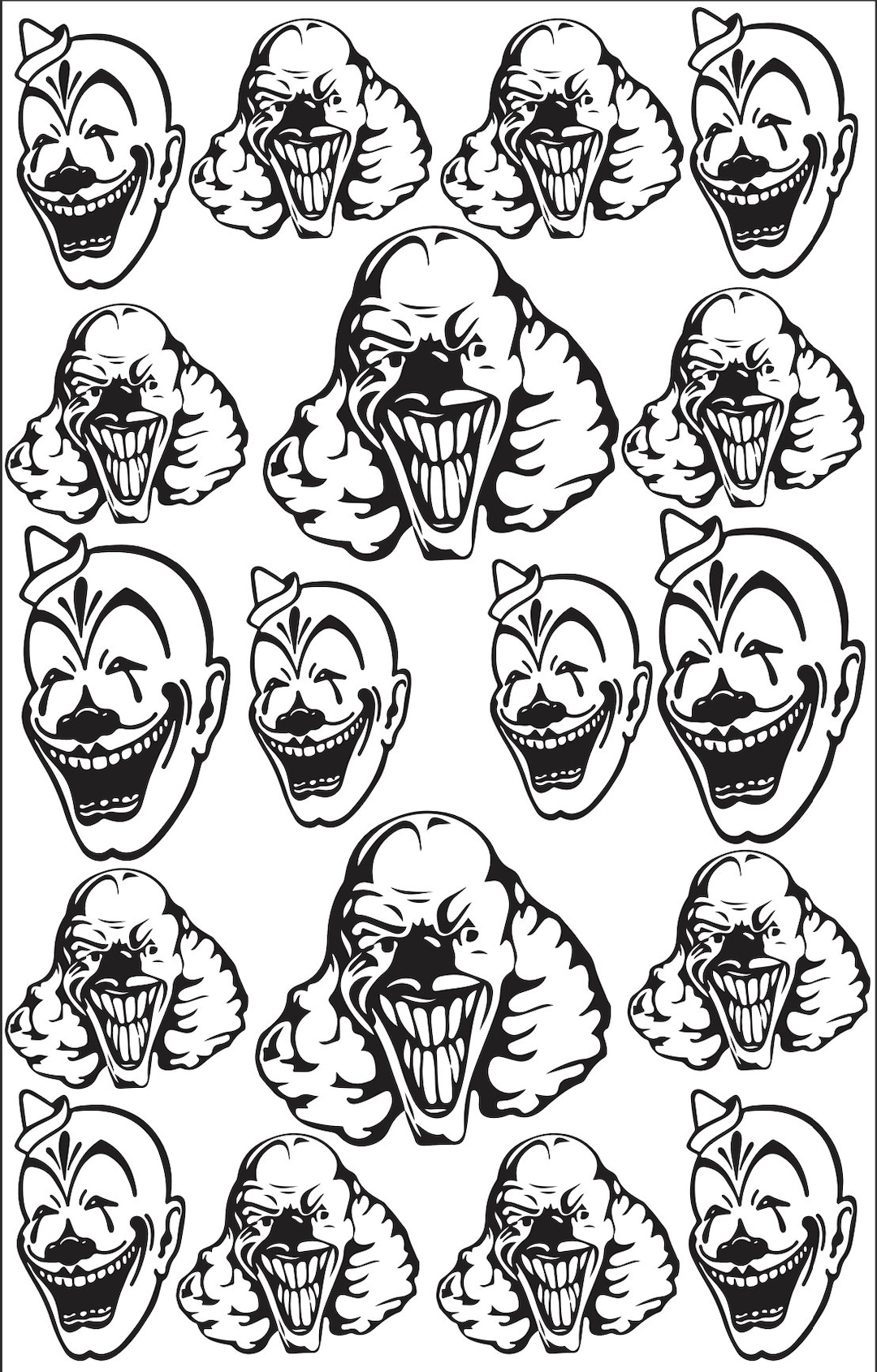 Clown Design No.3 Stencil 7x11" Digital Download Vector File - Etsy