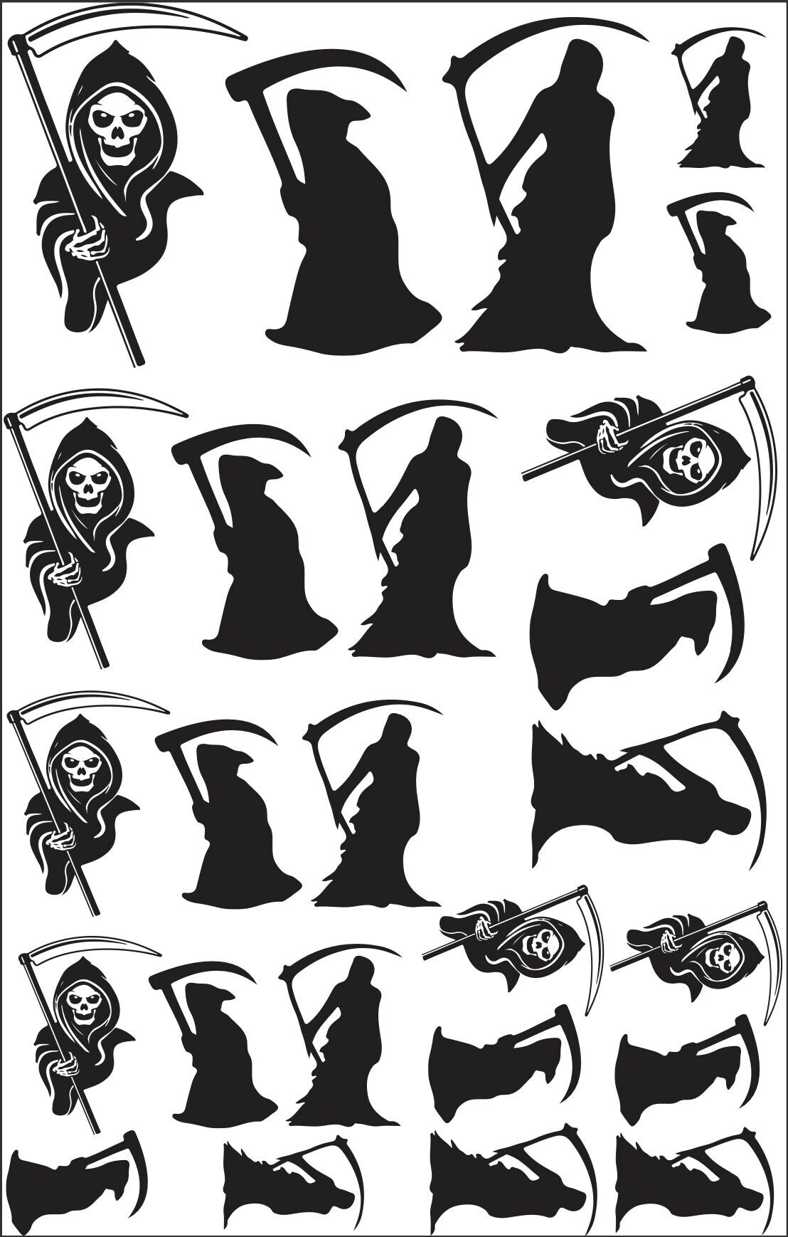 Grim Reaper Design No.2 Digital Download 7x11" Vector File Stencil - Etsy