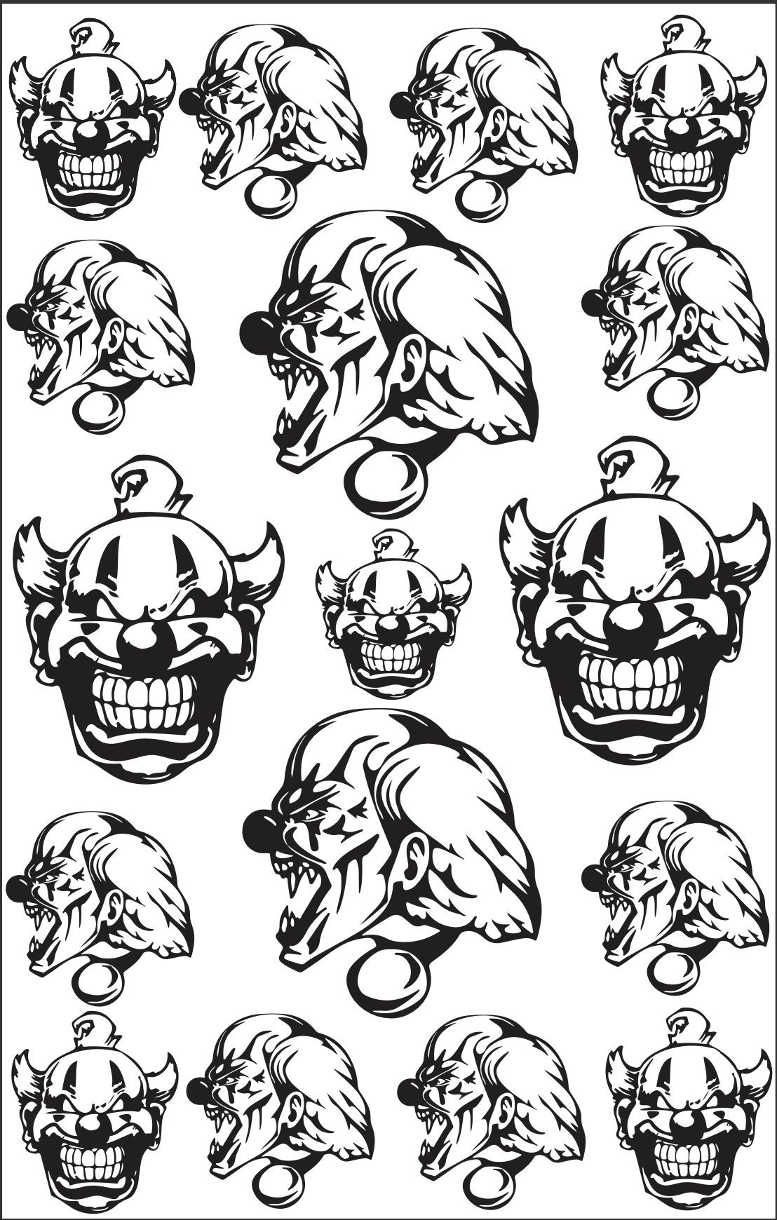 Clown Design No.2 Stencil 7x11" Digital Download Vector File - Etsy