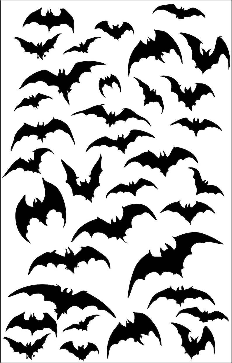 Bats Stencil Vector File Download 7x11" - Etsy