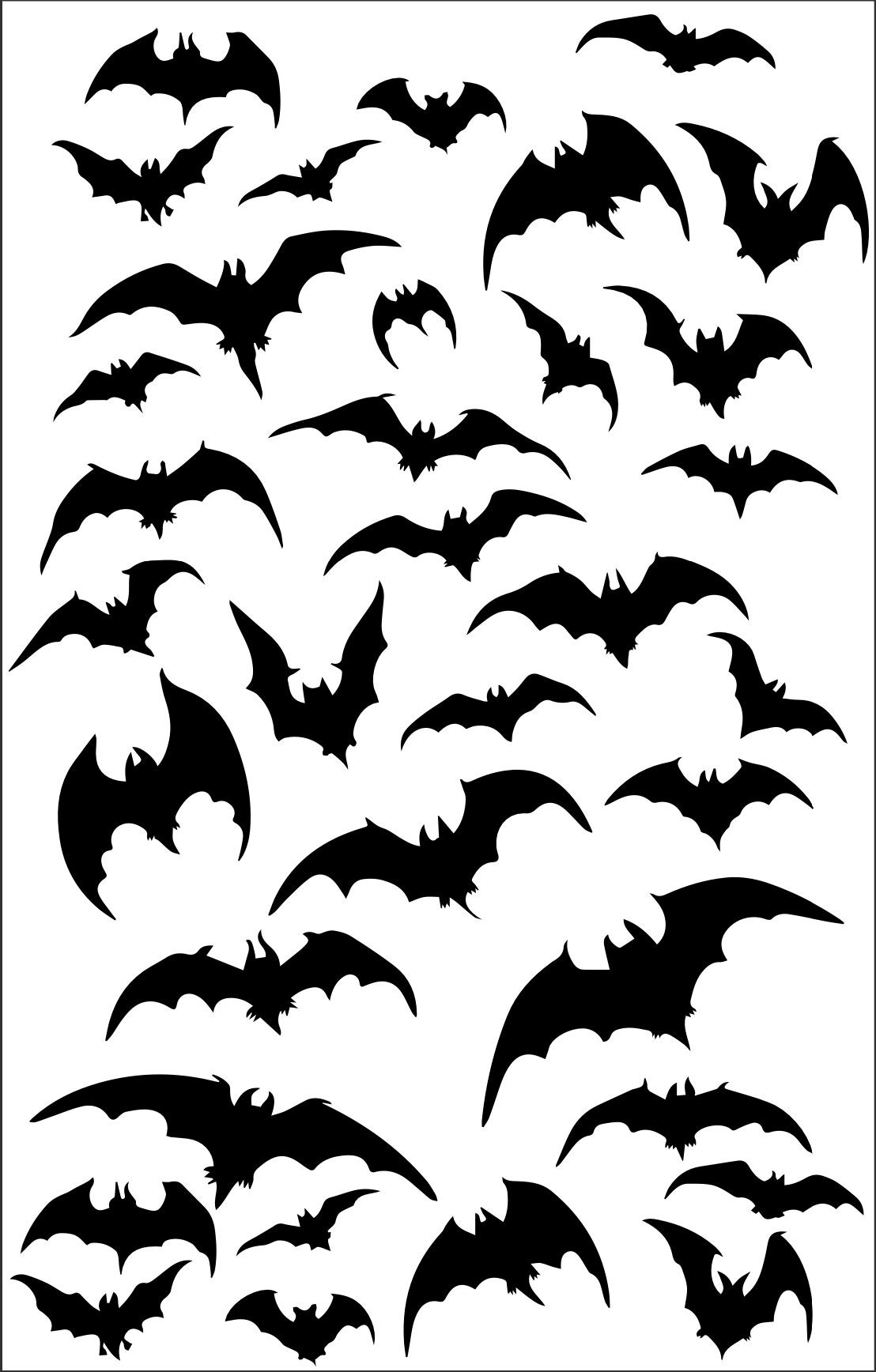Bats Stencil Vector File Download 7x11" - Etsy