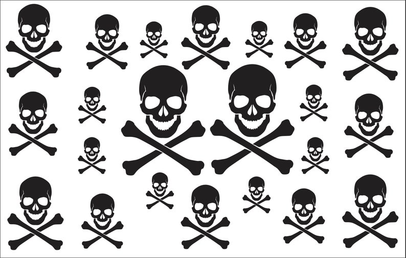 Skeleton Crossbones Design 7x11 Stencil Digital Download Vector File - Etsy