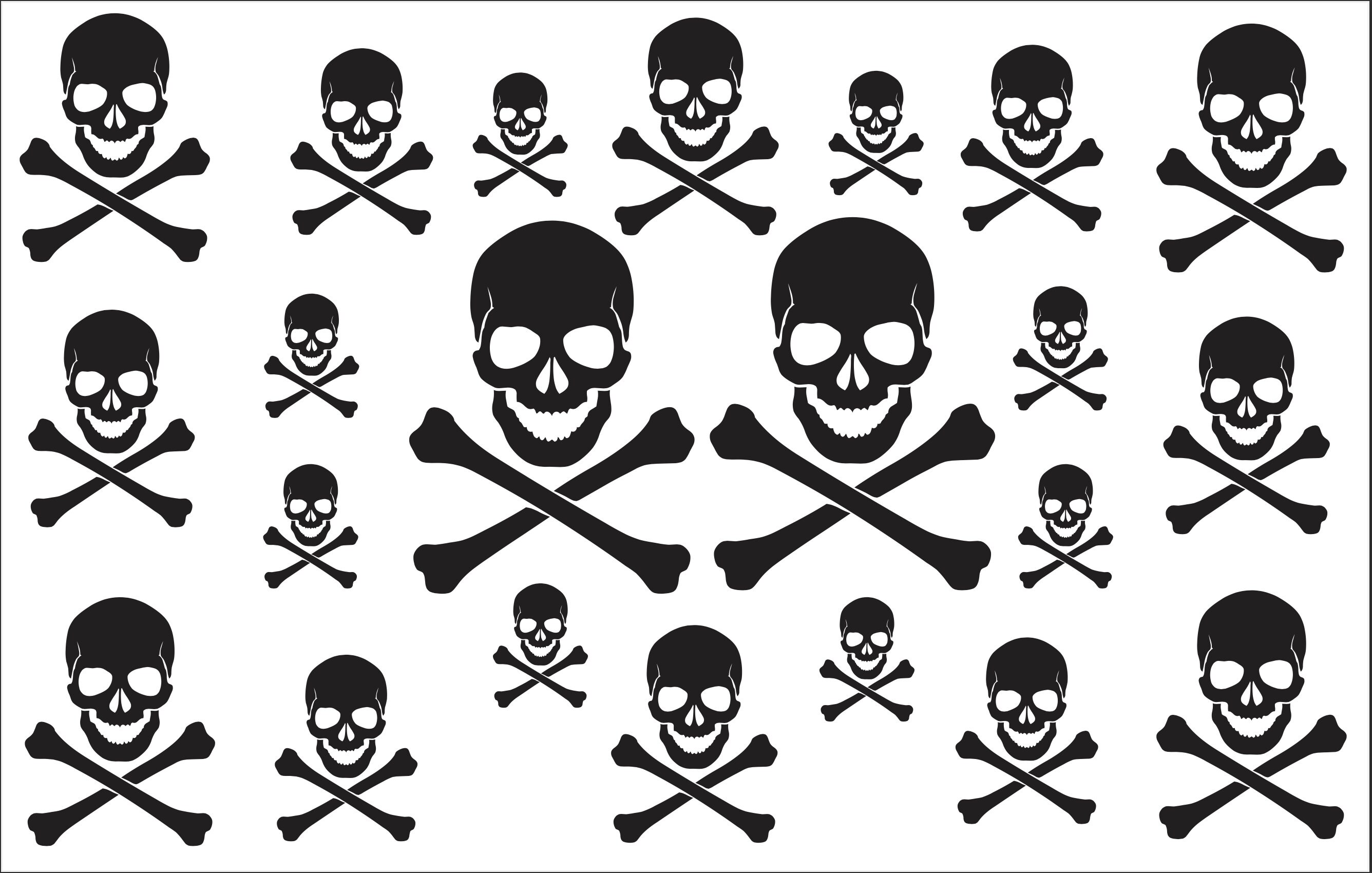 Skeleton Crossbones Design 7x11" Stencil Digital Download Vector File ...