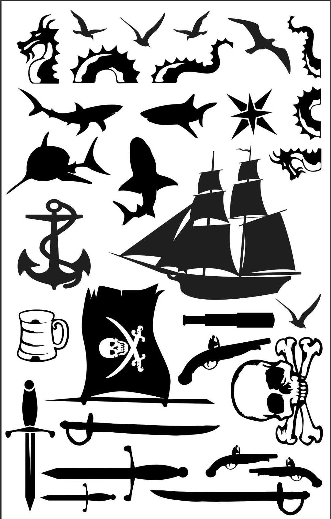 7x11" Pirate Design No.2 Digital Design Vector File - Etsy