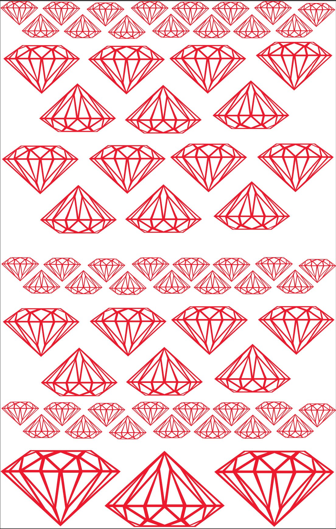 Diamond Design 7x11" Stencil Digital Download Vector File - Etsy