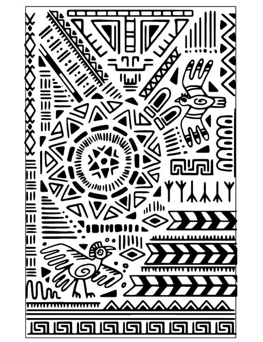 Aztec 3 7x11" Stencil Digital Download Vector File - Etsy