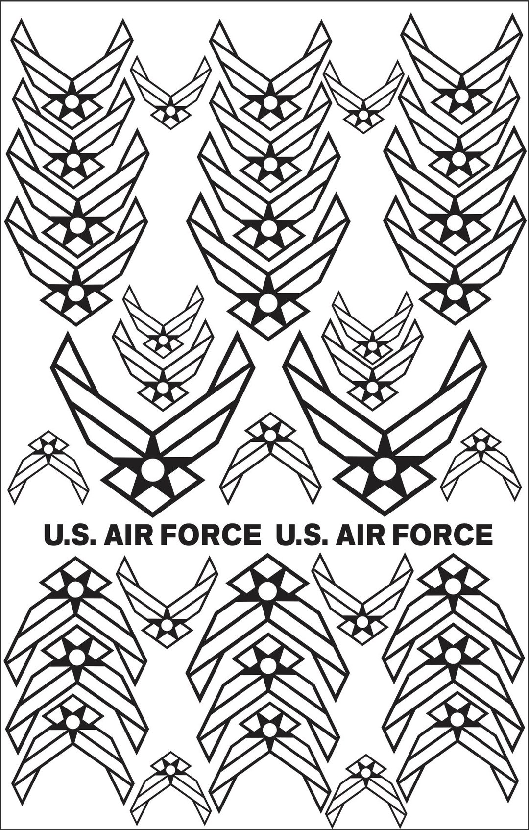 Air Force Stencil 7x11" Digital Download Vector File - Etsy