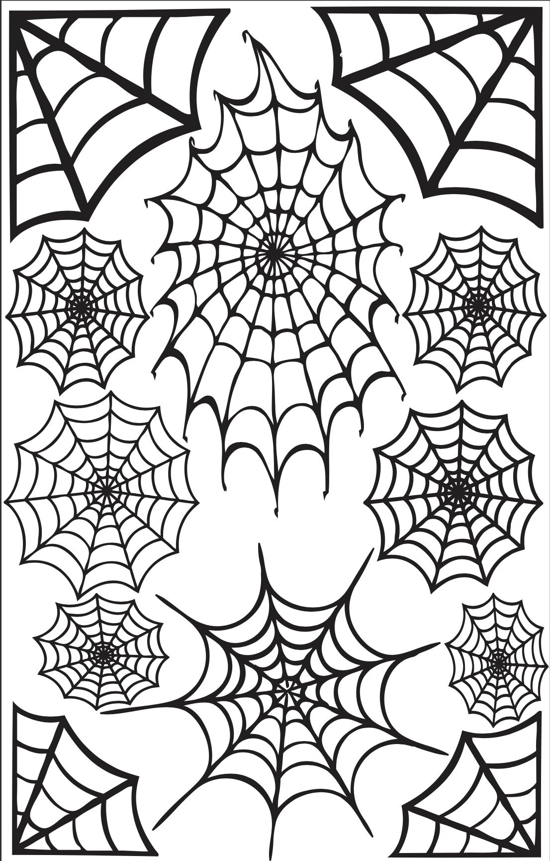 Spider Web Stencil | 7x11" Halloween Design | Digital Download Vector ...