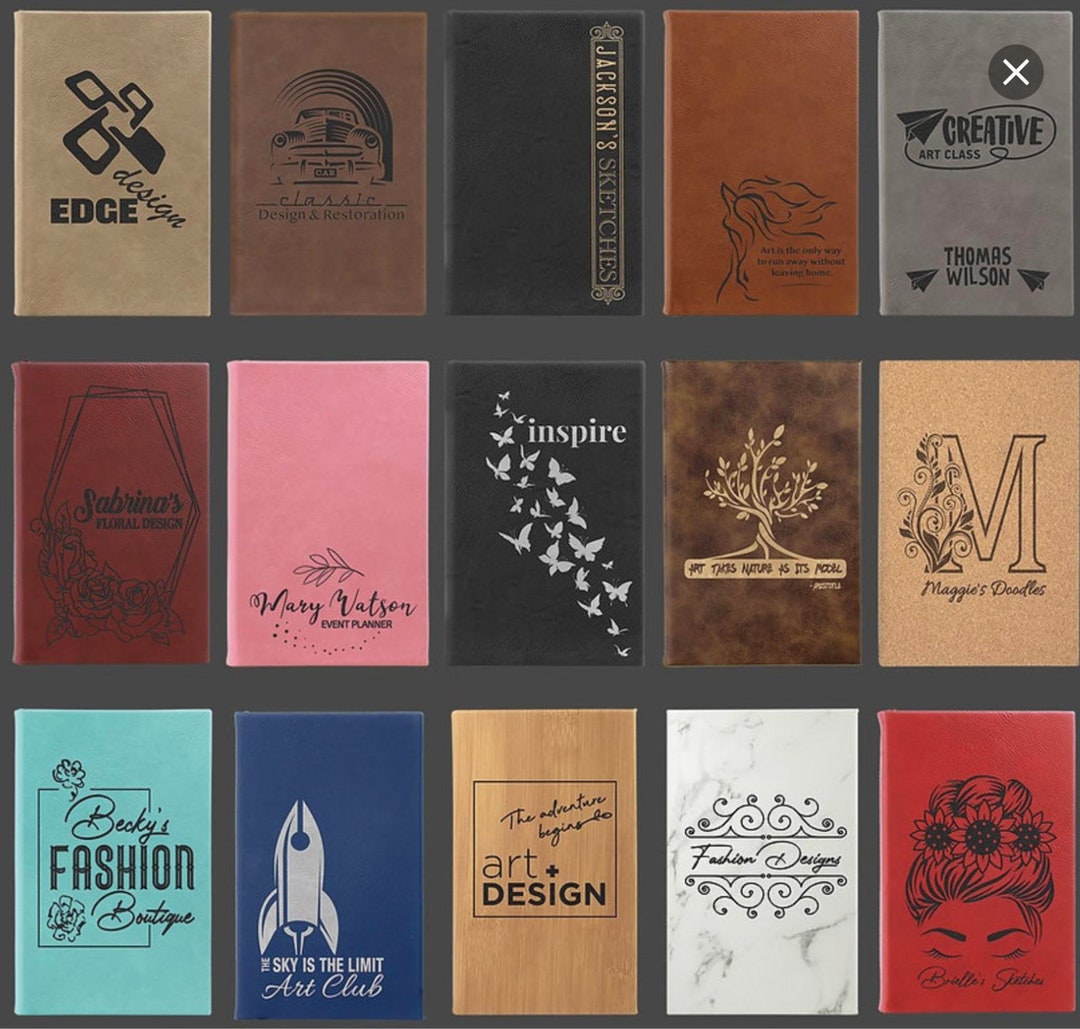 Custom Engraved Notebook PU Leather - Etsy
