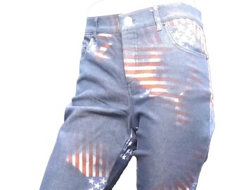 American Flag Jeans - Etsy