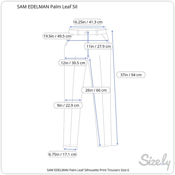 SAM EDELMAN Palm Leaf Silhouette Print Trousers Size… - Gem