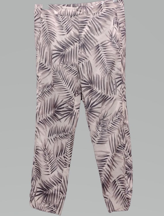 SAM EDELMAN Palm Leaf Silhouette Print Trousers Size… - Gem