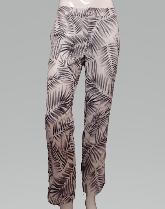 SAM EDELMAN Palm Leaf Silhouette Print Trousers Size… - Gem