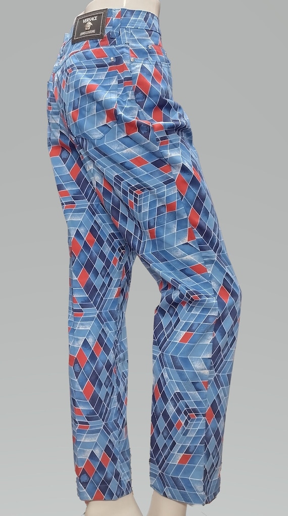 Vintage VERSACE JEANS COUTURE Geometric Print Pants - Gem
