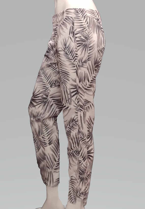 SAM EDELMAN Palm Leaf Silhouette Print Trousers Size… - Gem