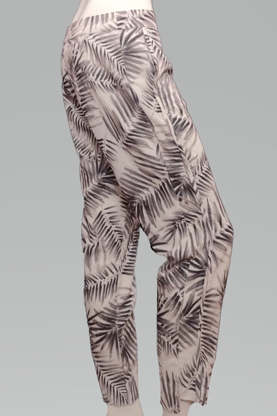 SAM EDELMAN Palm Leaf Silhouette Print Trousers Size… - Gem