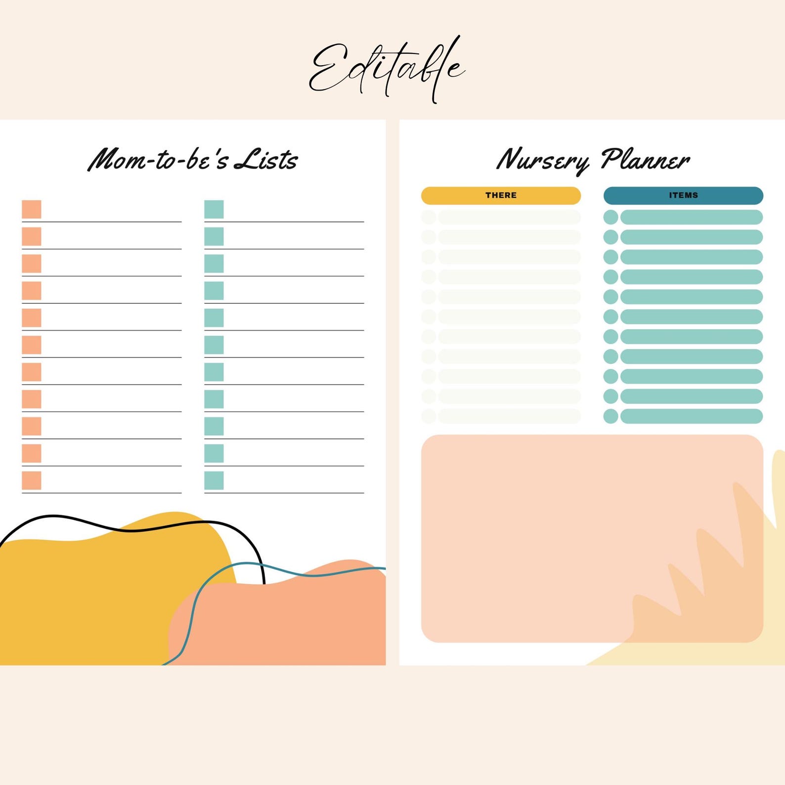 Pregnancy Planner Bundle - Printable Templates for First-time Moms ...