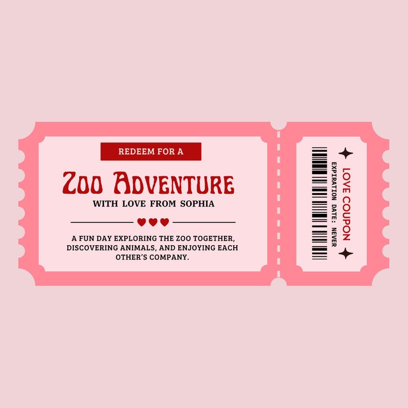 Personalized Love Coupon Template: Editable Printable Romantic Vouchers ...