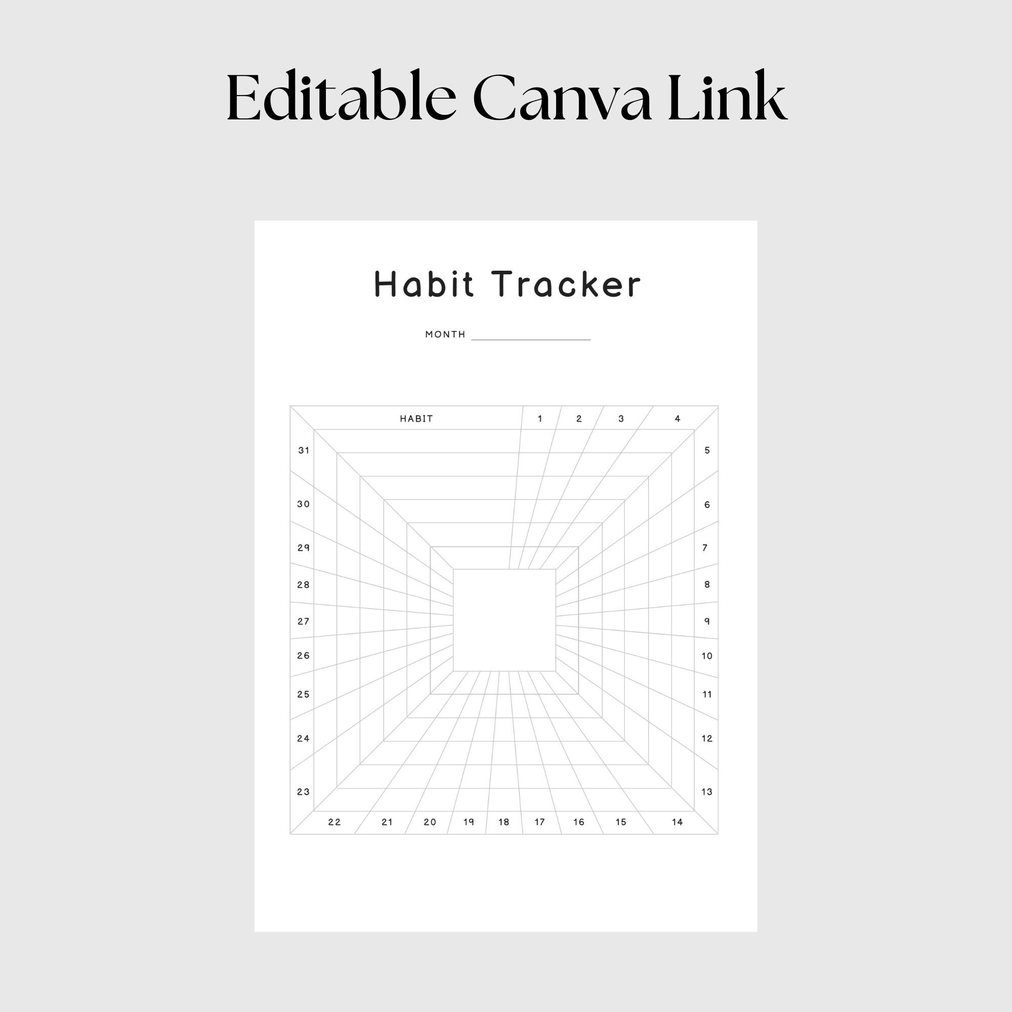 Editable Circle Habit Tracker | Printable Monthly Habit Tracker ...